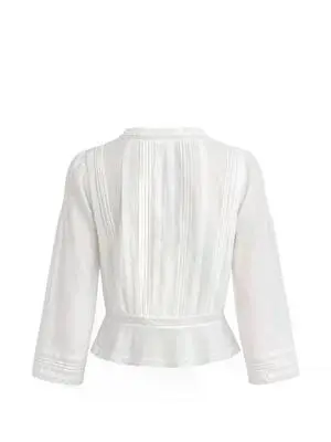 DÔEN Hillock Lace-trim Pin-tuck Blouse