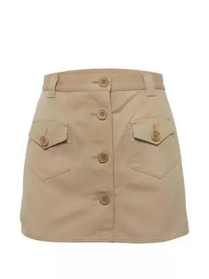 RED VALENTINO Red Valentino Vintage Beige Gabardine Button-Front Shorts