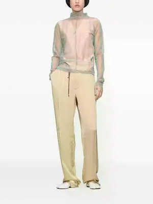 MAISON MARGIELA Shimmer-knit Mesh Long-sleeve T-shirt - Green
