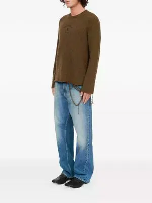 MAISON MARGIELA Speckled Wool Blend Crew Neck Jumper