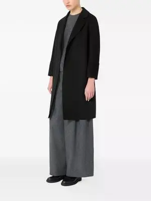 Max Mara Belted Notch-lapel Coat - Black