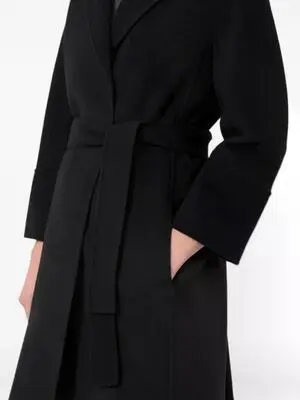 Max Mara Belted Notch-lapel Coat - Black