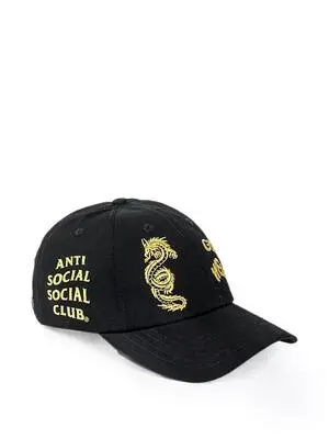 ANTI SOCIAL SOCIAL CLUB Dragon Embroidered Baseball Cap - Black