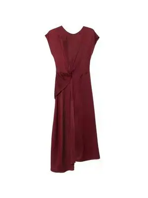 Victoria Beckham Asymmetric Hem Dress With Twist Detail - Red