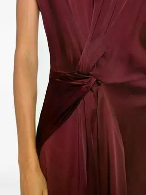 Victoria Beckham Asymmetric Hem Dress With Twist Detail - Red
