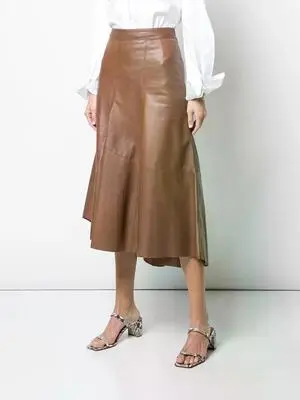 Brunello Cucinelli Asymmetric Leather Skirt