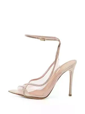 GIANVITO ROSSI Crystelle Crystal-embellished Sandals - Neutrals