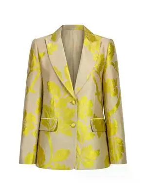 MAURIZIO MASSIMINO Floral Jacquard Blazer - Neutrals