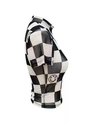 BOSS Dalorra Checkered Mesh Top