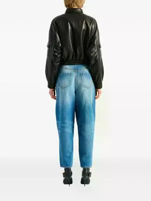Balmain Multi-pocket Leather Bomber Jacket