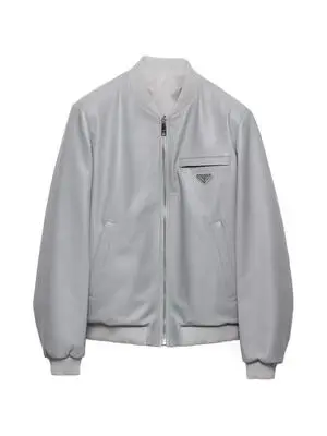 Prada Nappa Leather Bomber Jacket - Grey