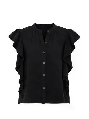 Xirena Ashlyn Ruffled Sleeveless Blouse - Black