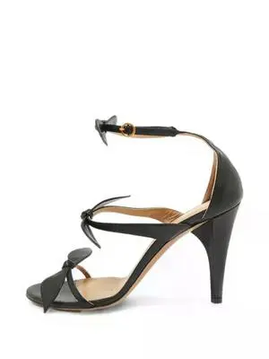 Chloé Bow-detail Ankle-strap Sandals - Black