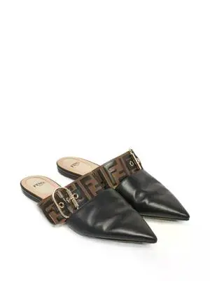 Fendi Zucca Motif Pointed-toe Mules