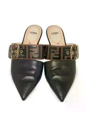 Fendi Zucca Motif Pointed-toe Mules