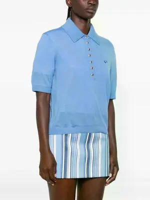 Maje Short-sleeve Knitted Polo Top