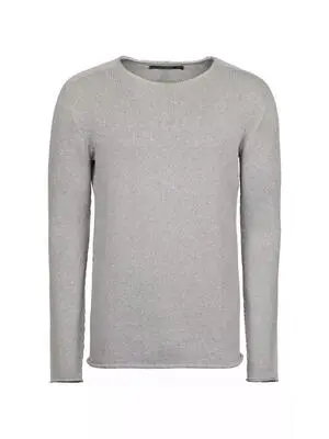 HANNES ROETHER Rolled-edge Fine-knit Sweater - Grey