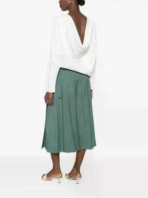 VICOLO Draped Back Jersey Blouse