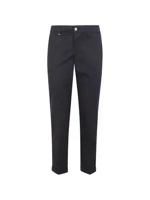 FAY Logo Plaque Straight-leg Trousers - Blue