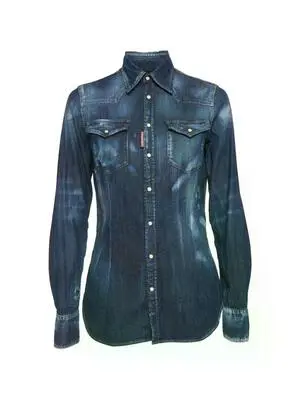 Dsquared2 Distressed Denim Shirt - Blue