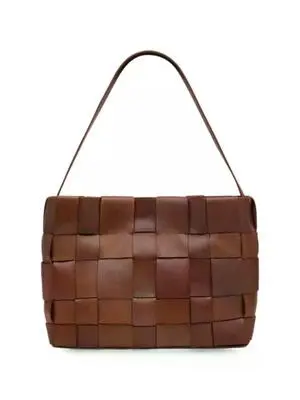 ST. AGNI Woven Mini Tote Bag - Brown