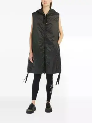 Max Mara The Cube Hooded Sleeveless Coat - Black