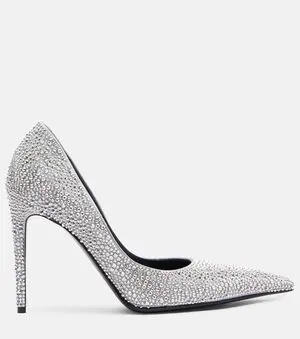 Alexander McQueen Skull Studded Satin Pumps