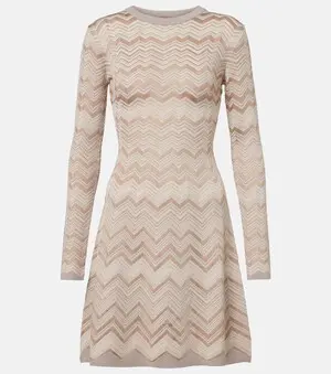 Missoni Zigzag Knitted Minidress - Beige