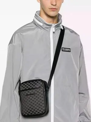 Karl Lagerfeld Monogram Messenger Bag - Black