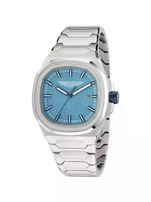 ASTON MARTIN WATCHES Aston Martin 38mm Quartz Watch With Geometric-link Bracelet - Blue