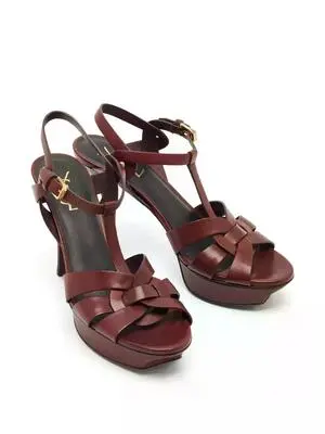 Saint Laurent Tribute Platform Sandals - Red