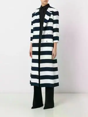Dolce & Gabbana Striped Silk Blend Coat