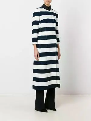 Dolce & Gabbana Striped Silk Blend Coat