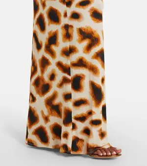 Christopher Esber Sleeveless Maxi Dress With Animal Print - Beige