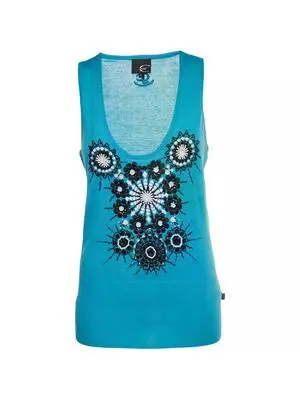 Just Cavalli Embroidered Jersey Tank Top - Blue