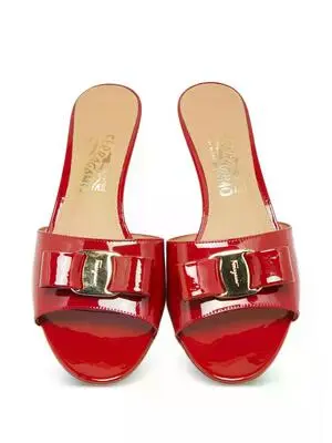 FERRAGAMO Vara Bow Heeled Sandals - Red