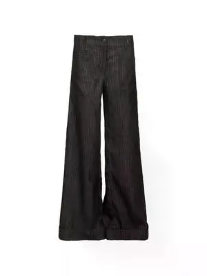 HANNES ROETHER Pinstriped Wide-leg Trousers