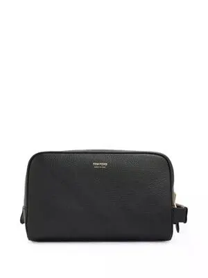 TOM FORD Grained Leather Wash Bag - Black