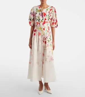 Gabriela Hearst Ignis Floral Linen Midi Dress - Multicoloured