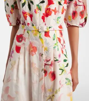 Gabriela Hearst Ignis Floral Linen Midi Dress - Multicoloured