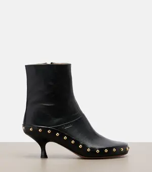 Chloé Junie Studded Leather Ankle Boots