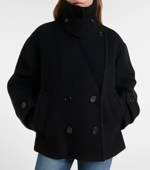 Chloé Double-breasted Wool-blend Peacoat - Black