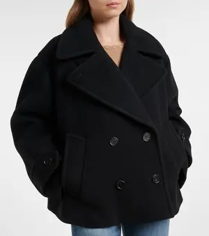 Chloé Double-breasted Wool-blend Peacoat - Black