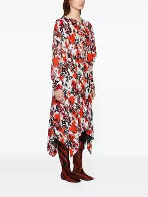 Roberto Cavalli Printed Silk Crepe Midi Dress