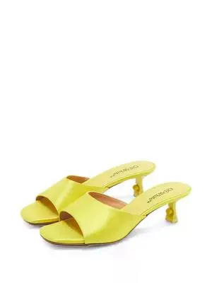 Off-White Single Toe Strap Slip-on Heeled Sandals