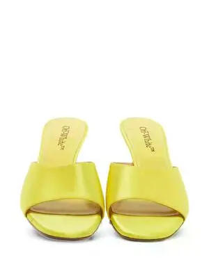 Off-White Single Toe Strap Slip-on Heeled Sandals