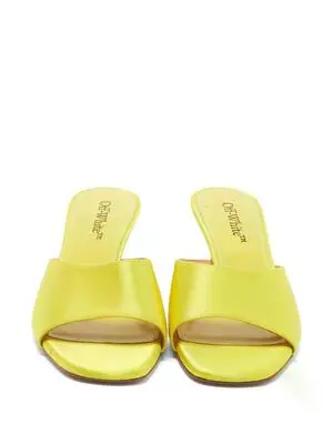 Off-White Single Toe Strap Slip-on Heeled Sandals