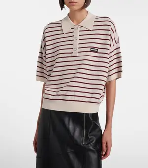 ROTATE BY BIRGER CHRISTENSEN Striped Knitted Polo Shirt