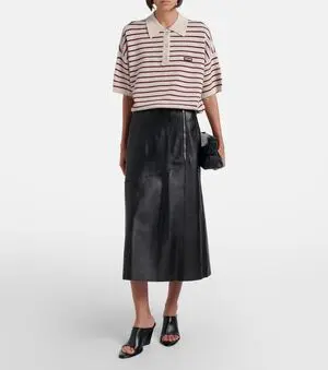 ROTATE BY BIRGER CHRISTENSEN Striped Knitted Polo Shirt