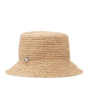 VIVIENNE WESTWOOD Orb Raffia Bucket Hat - Beige